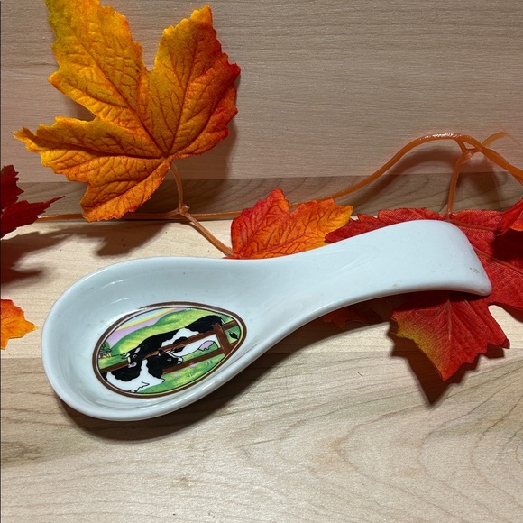 Kitchen | Vintage Artmark Ceramic Cow Themed 75 Kitchen Spoon Rest ...